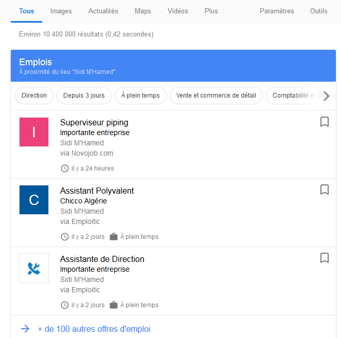 Google lance en Algérie une fonctionnalité de recherche d'emploi ...